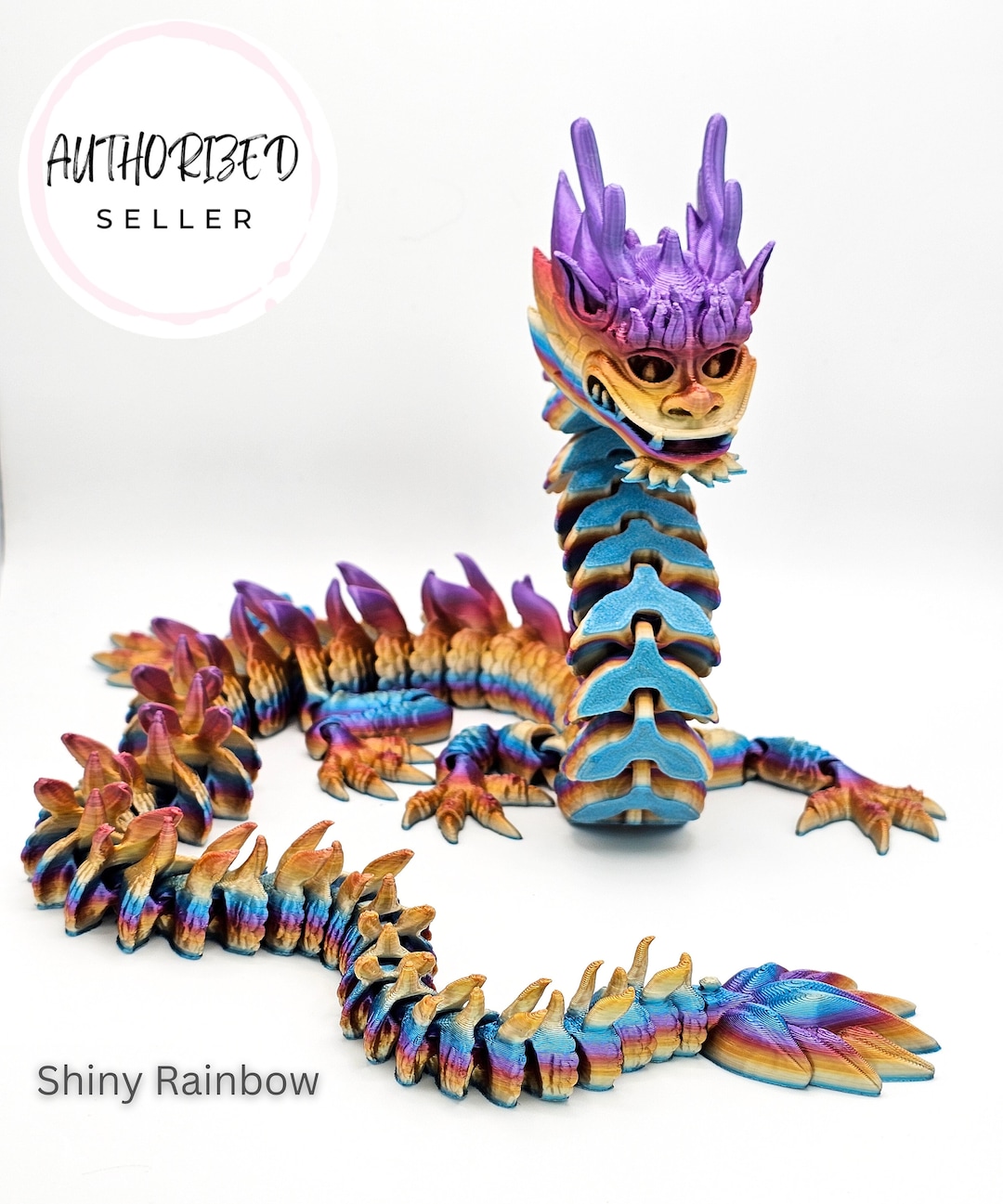 Blue and Purple Dragon Toy 3D Printed Dragon Articulated - Etsy