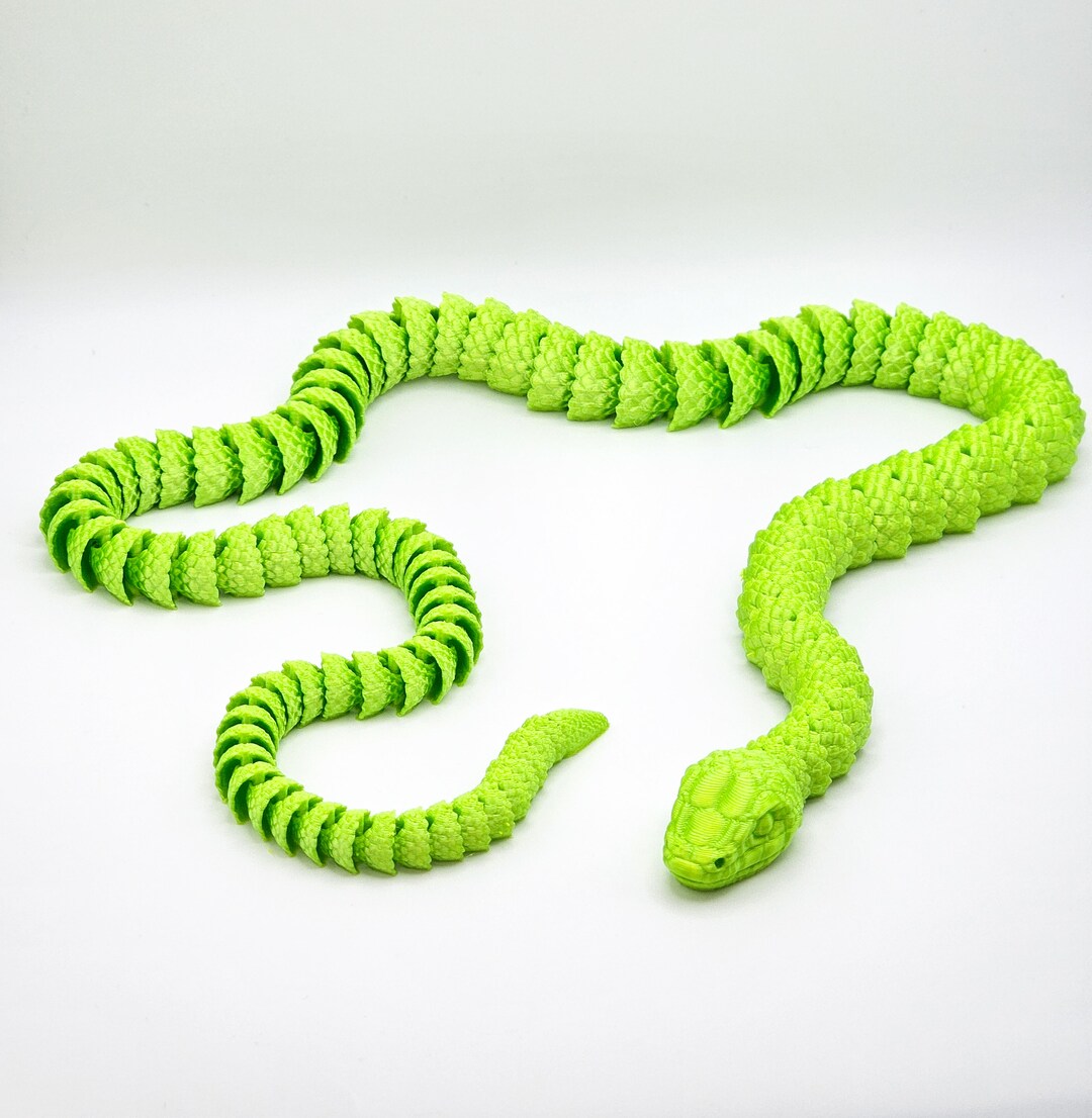 3D Printed Articulated Snake Figurine, Toddler Room Decor, Animal ...