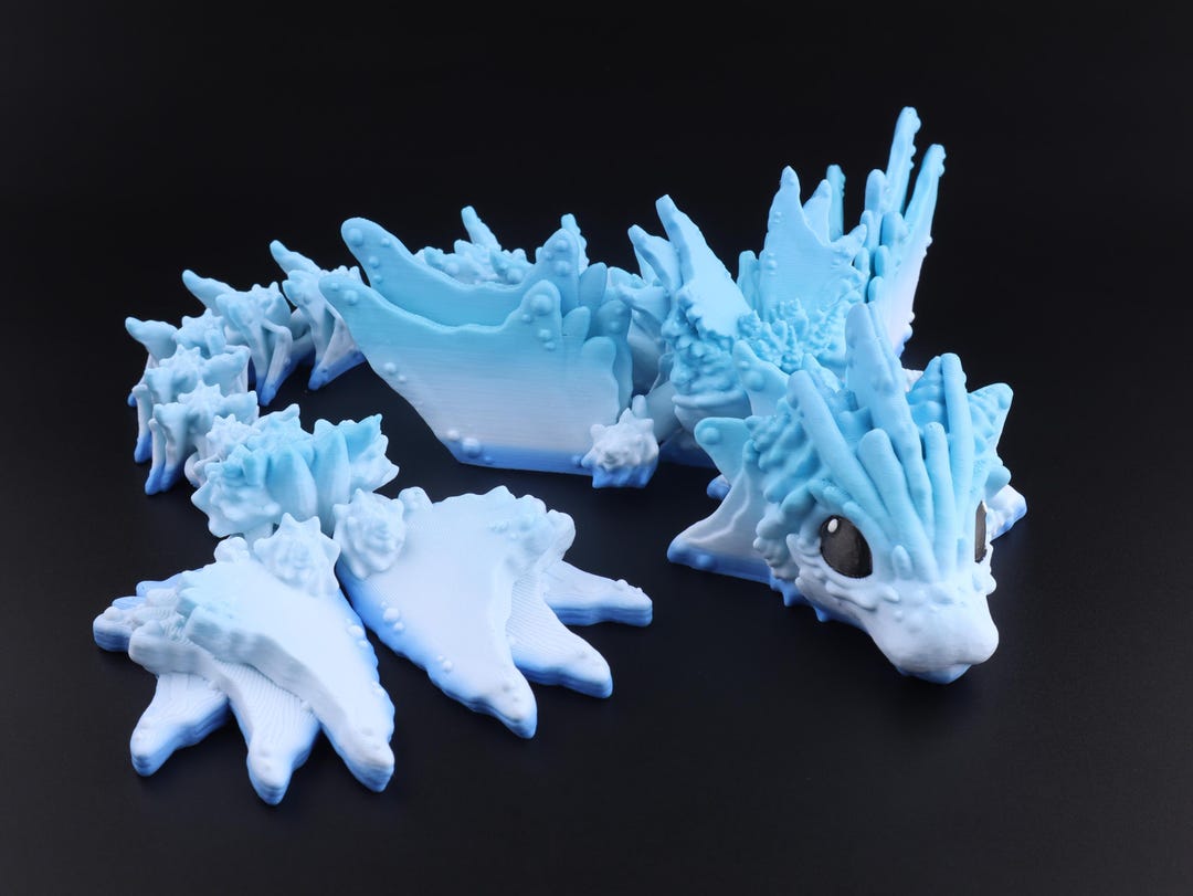 3D Printed Articulated Ocean Dragon – Fantasy Sea Creature Figurine - Etsy