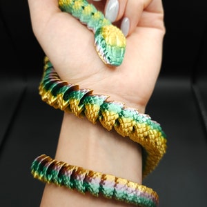 3D Printed Articulated Snake Figurine, Toddler Room Decor, Animal ...