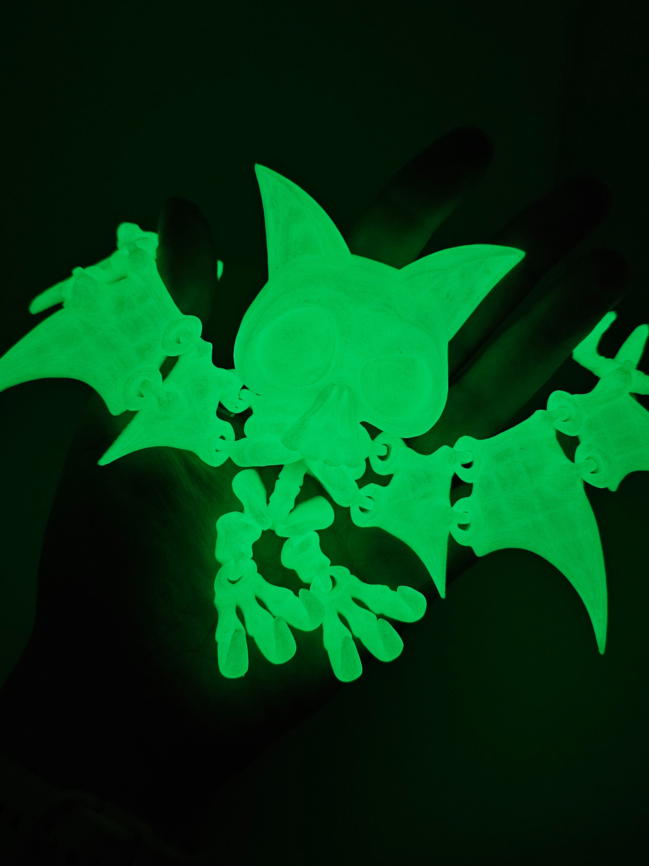 Glowing in Dark Green Skeleton Bat 3D Printed - Etsy