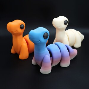 3D Printed Brontosaurus, Dino, Articulated Dinosaur Figurine, Toddler ...