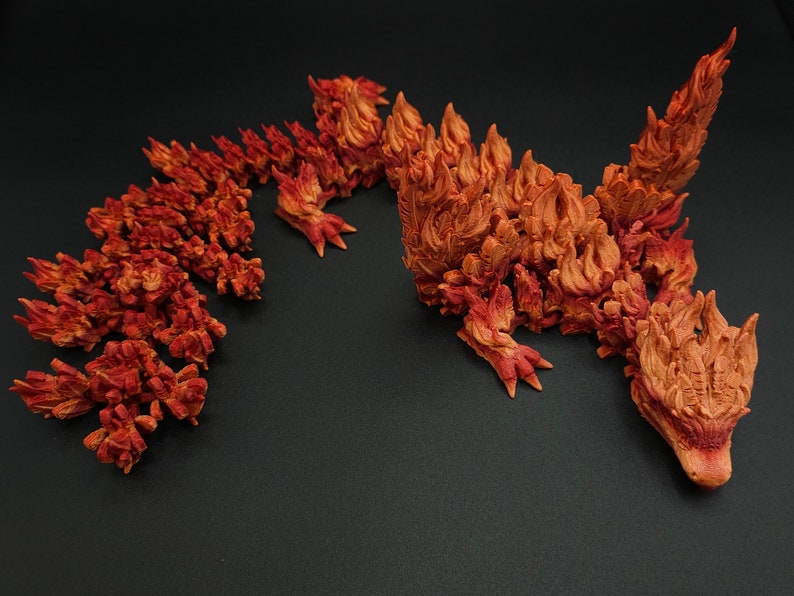 3D Printed Phoenix Fire Dragon, Articulated Figurine Toy - Etsy