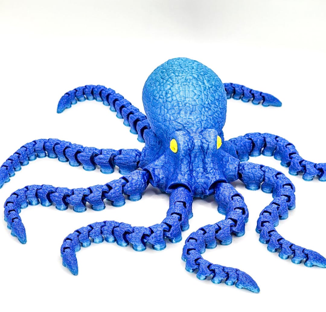 3D Printed Articulated Octopus Figurine Toddler Room Decor - Etsy