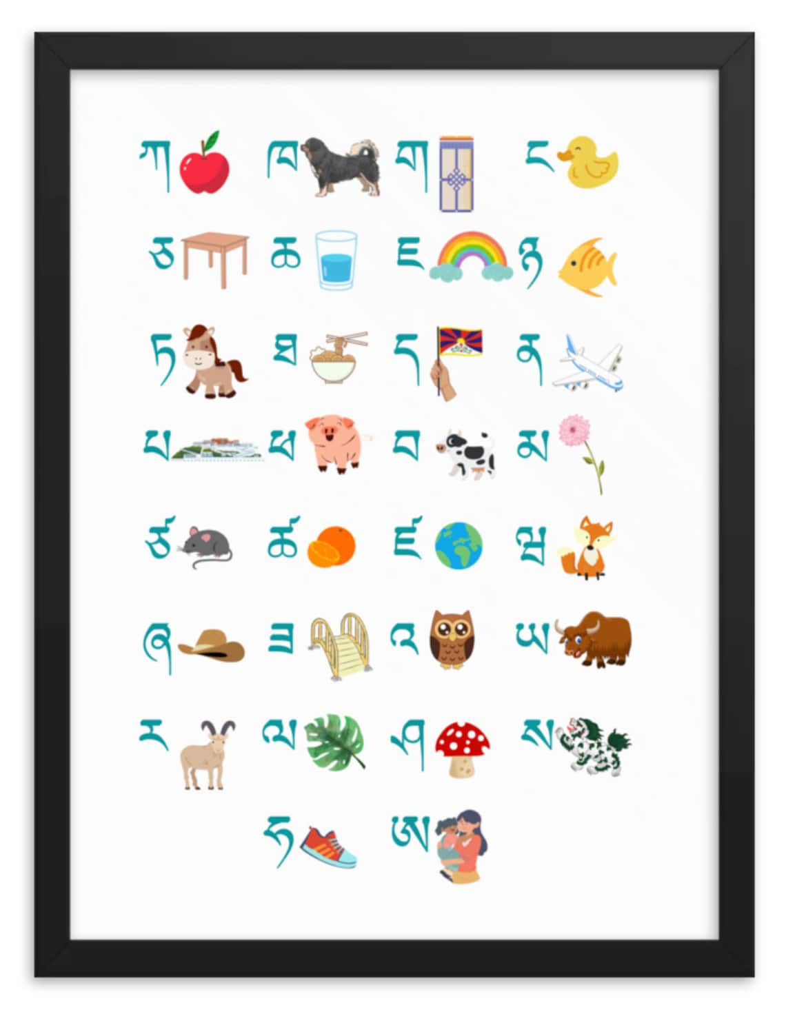 Tibetan Alphabet Poster - Digital Print File, Instant Download - Etsy