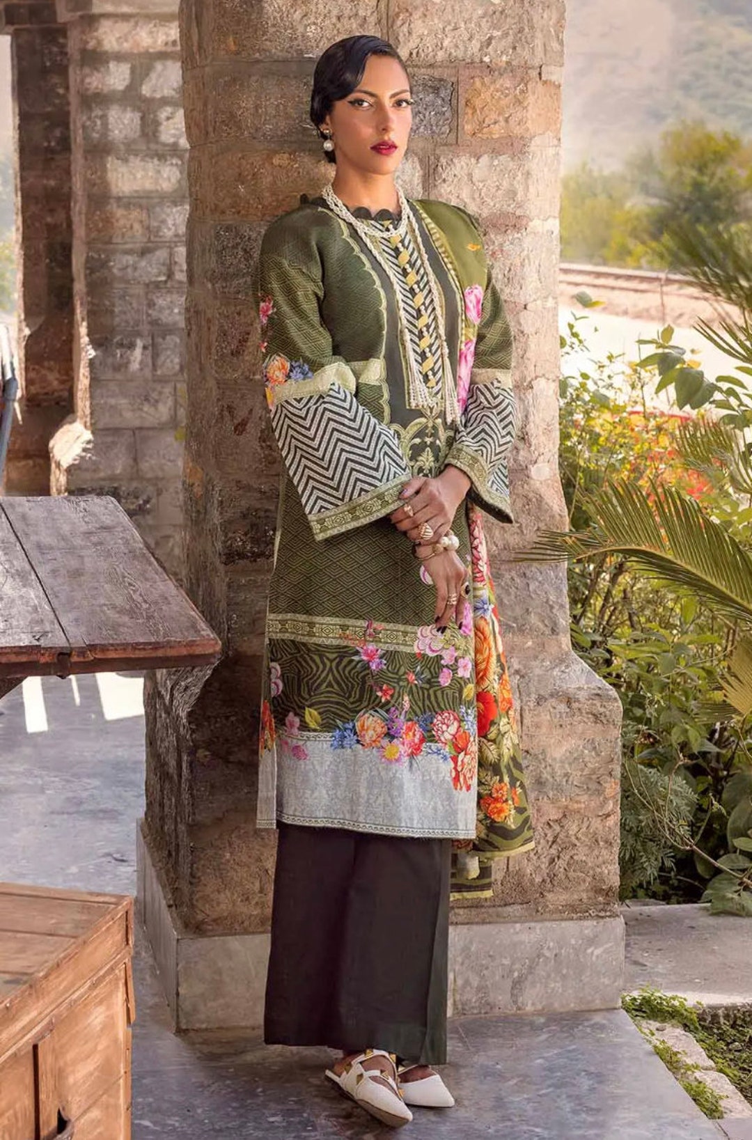 Pakistani / Indian Shalwar Kameez Stitched 3PC Gul Ahmed Khaddar - Etsy