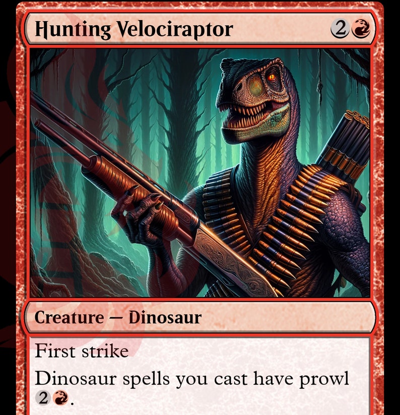 Hunting Velociraptor MTG PROXY Ver D - Etsy