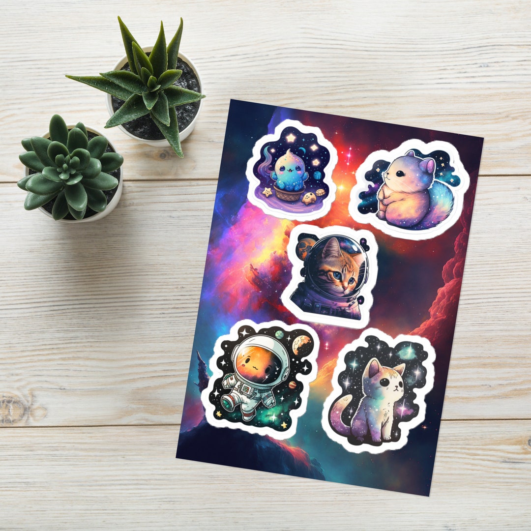 Cute Space Theme Sticker Sheet | Adorable and High-quality - Etsy