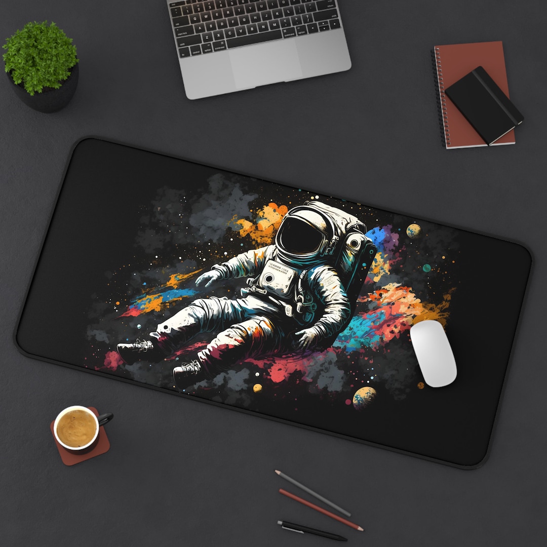 Astronaut Desk Mat | Vibrant Space Design | Multiple Sizes | Workspace ...