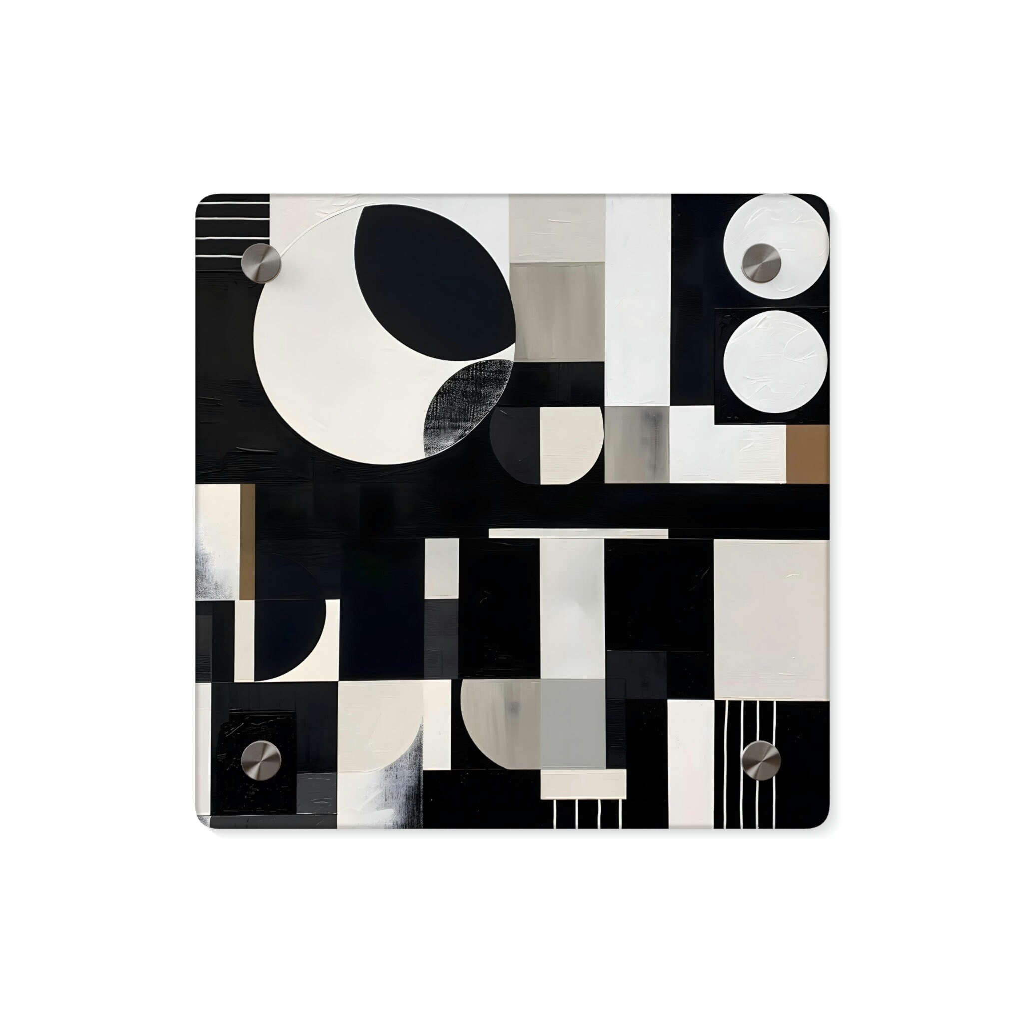 Monochromatic Abstract Art Acrylic Wall Art Panel Bold Statement Piece ...