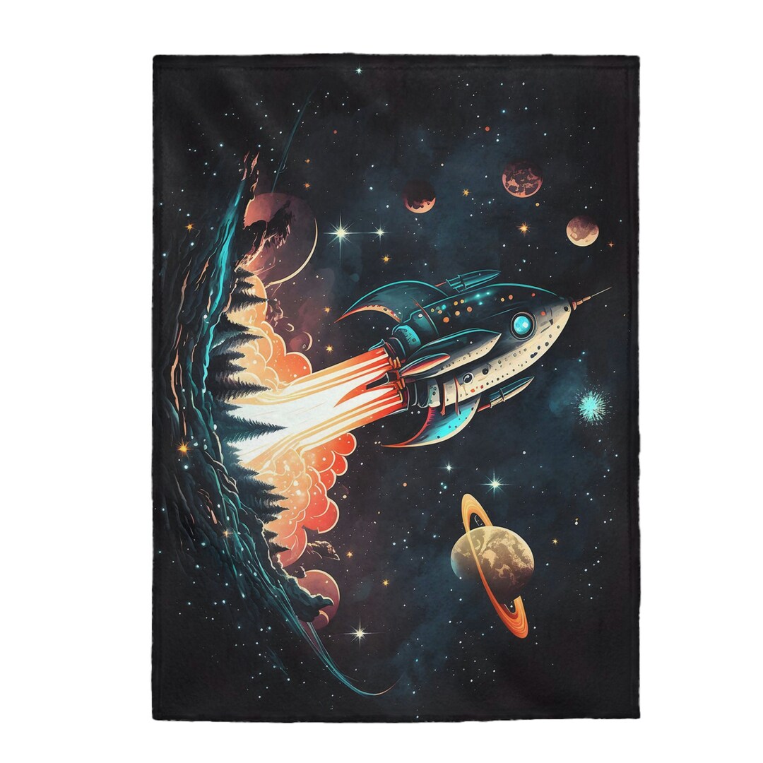 Space Shuttle Launch Velveteen Plush Blanket for Science Fiction ...