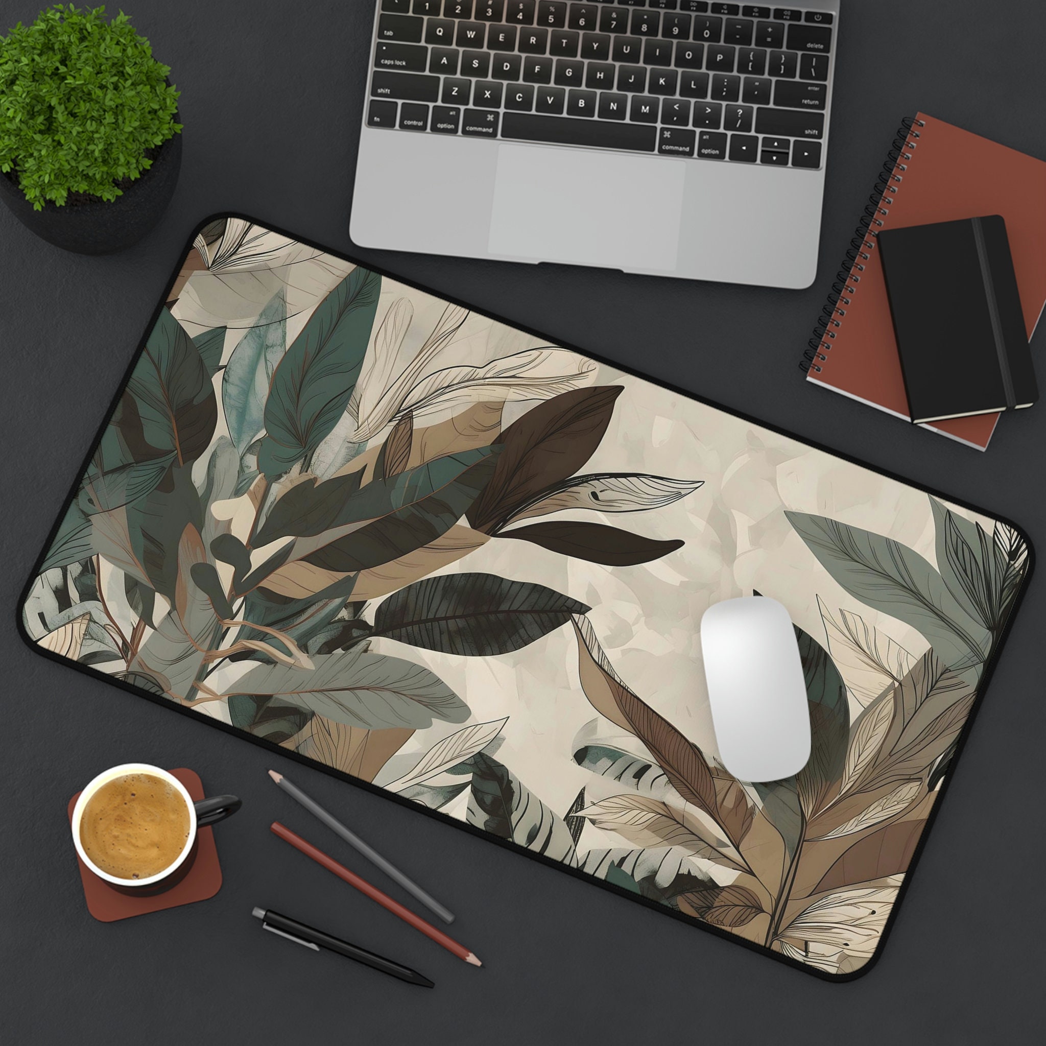 Jungle Grunge Desk Mat Botanical Art Workspace Decor - Etsy