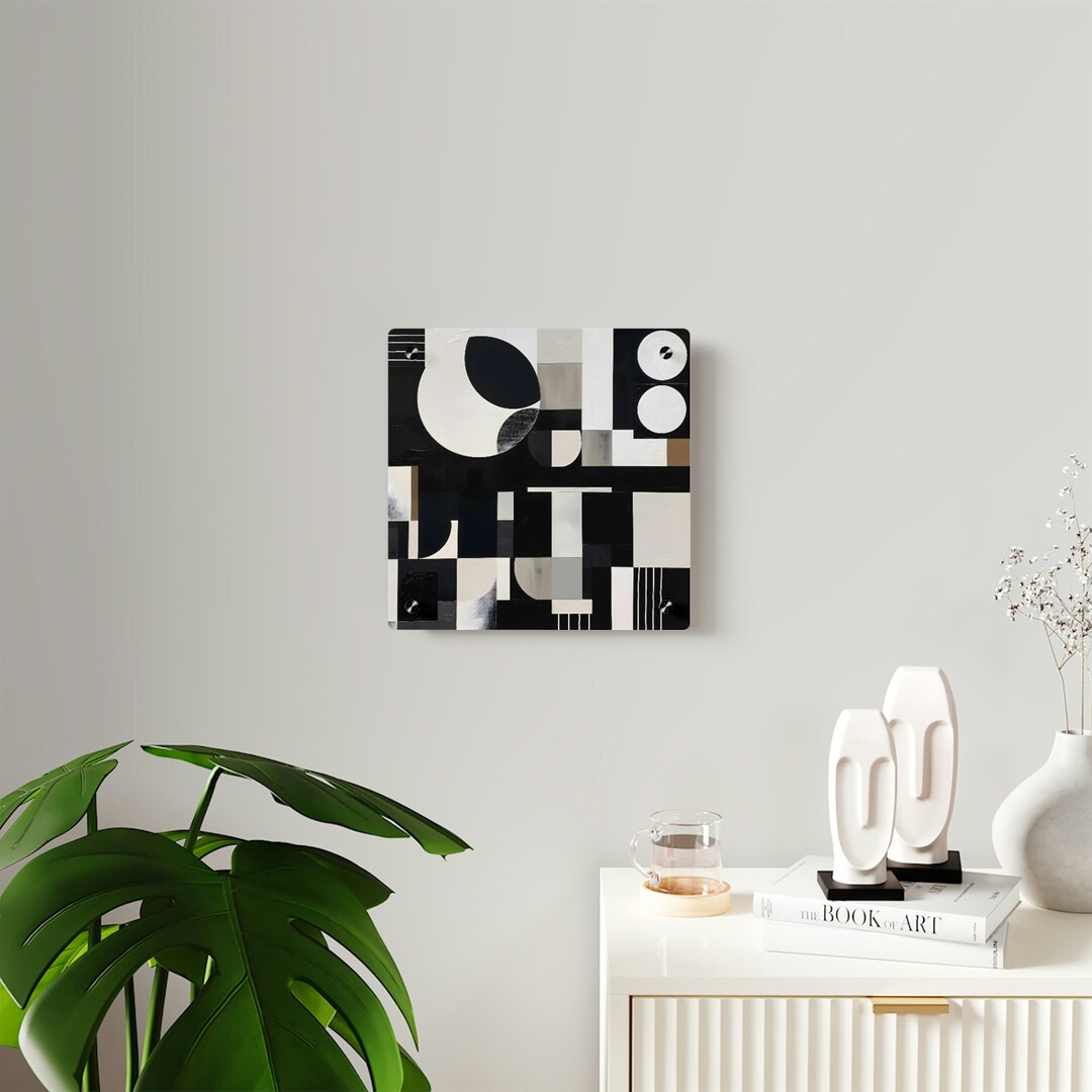 Monochromatic Abstract Art Acrylic Wall Art Panel Bold Statement Piece ...
