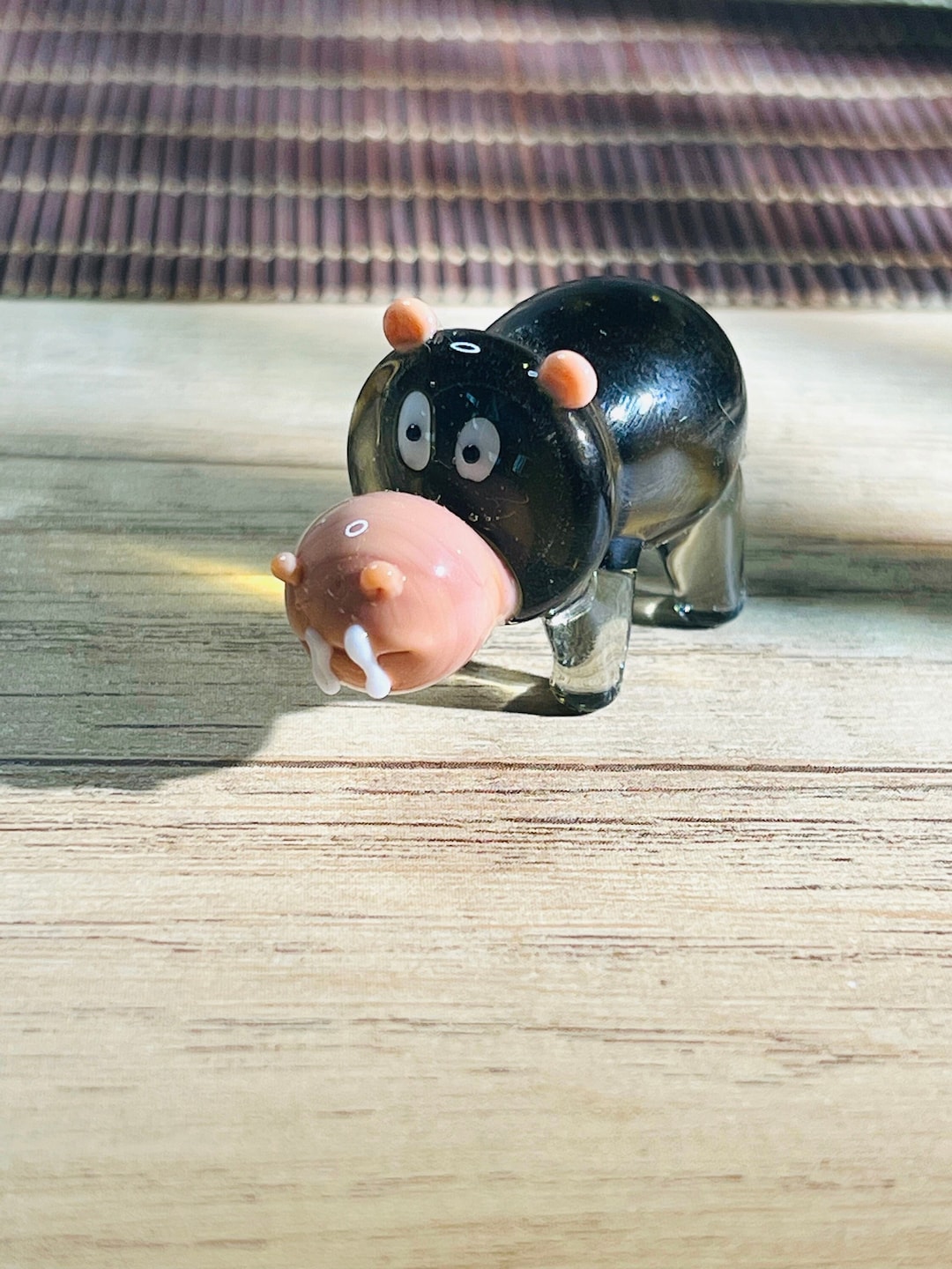 Adorable Brown Glass Hippo: A Unique Decoration Full of - Etsy