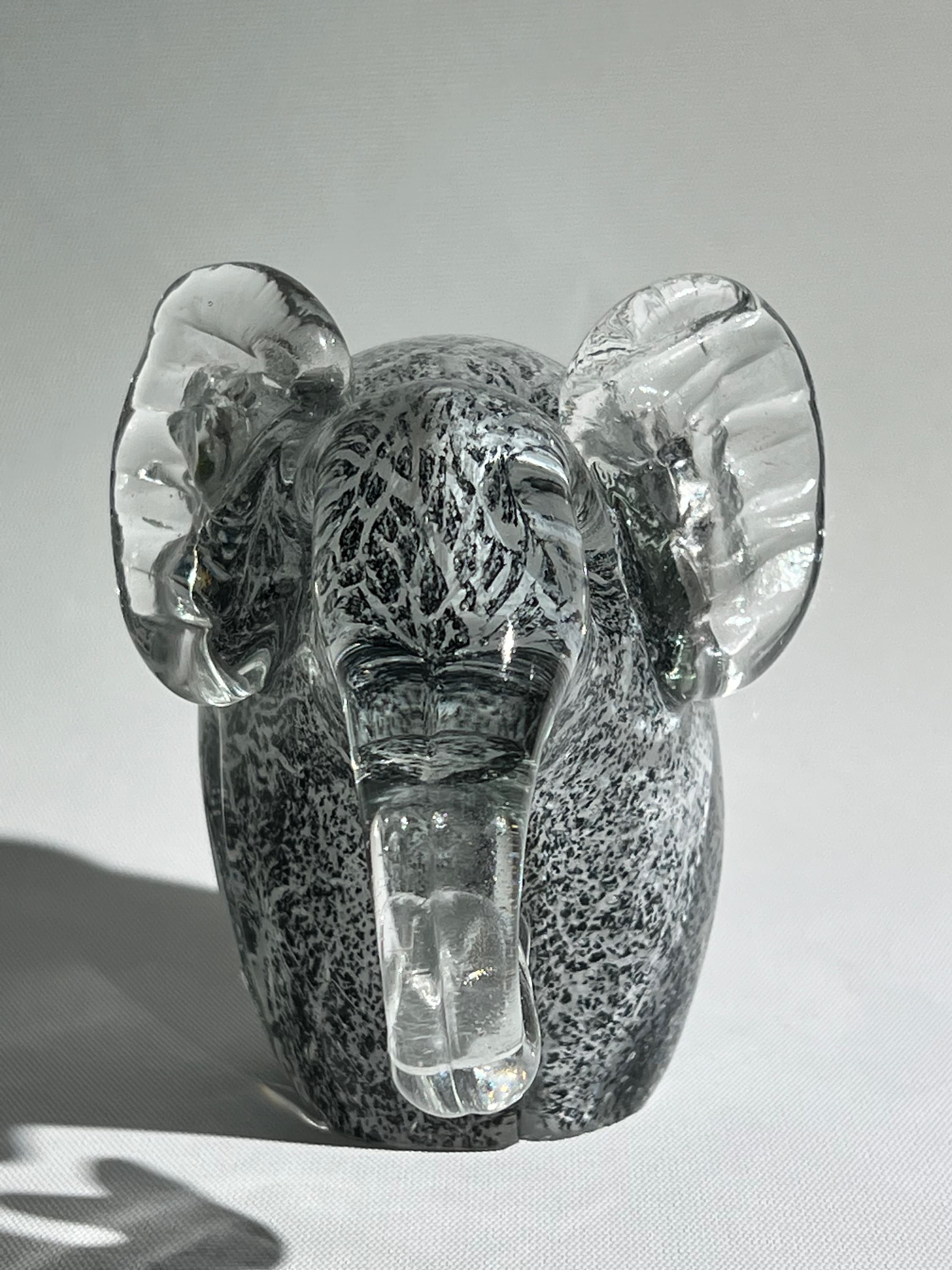 Blown Glass Elephant, Elephant Decor, Glass Animals Art, Glass Figurine ...