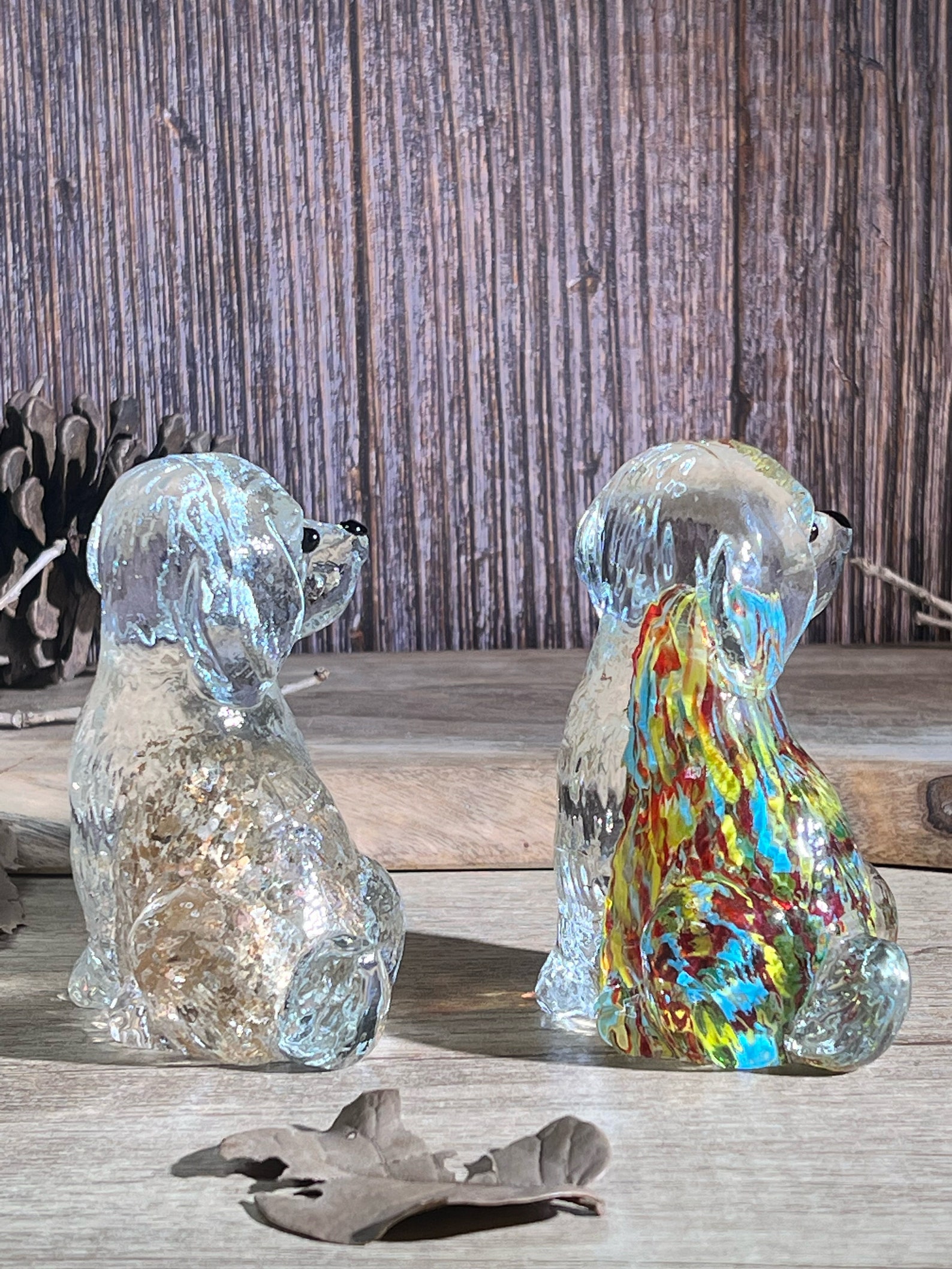 Colorful Hand Blown Glass Dogs, Glass Dogs, Glass Animals, Glass Art ...