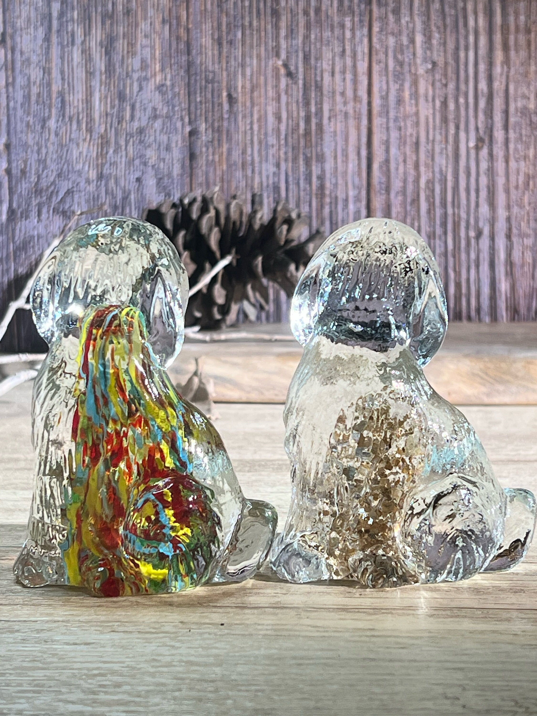 Colorful Hand Blown Glass Dogs, Glass Dogs, Glass Animals, Glass Art ...