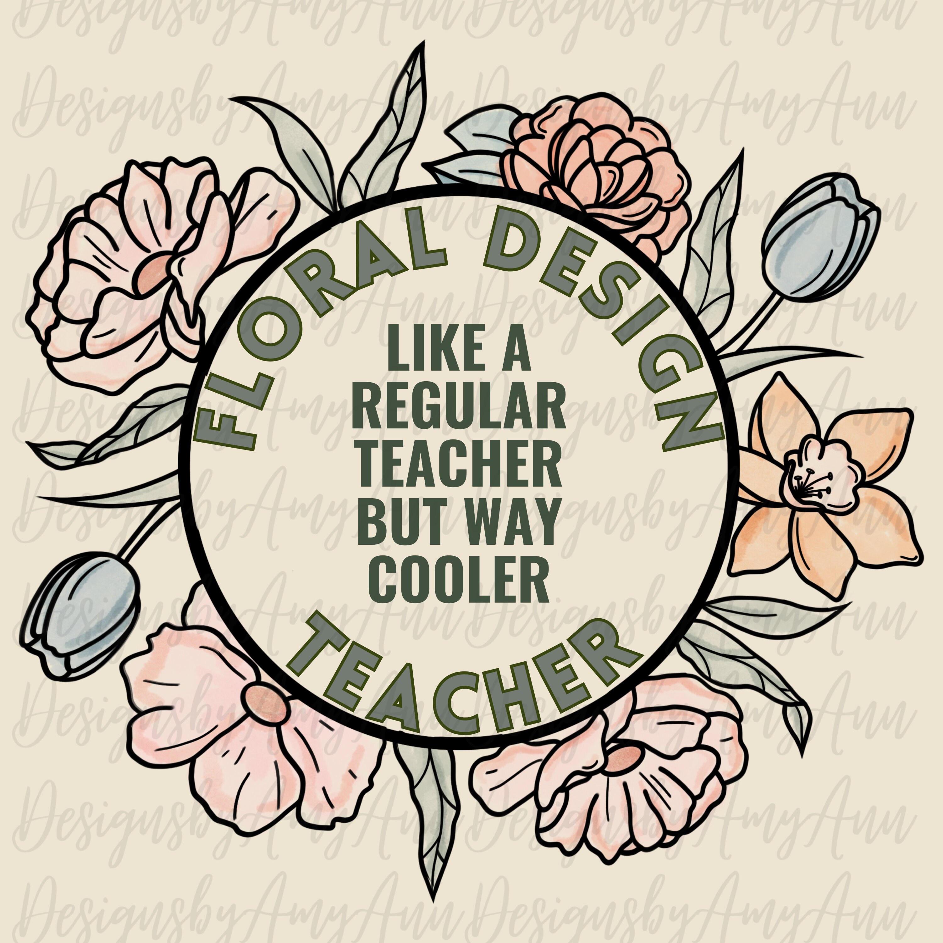 Floral Design Teacher Cool Teacher PNG SVG Digital Download - Etsy