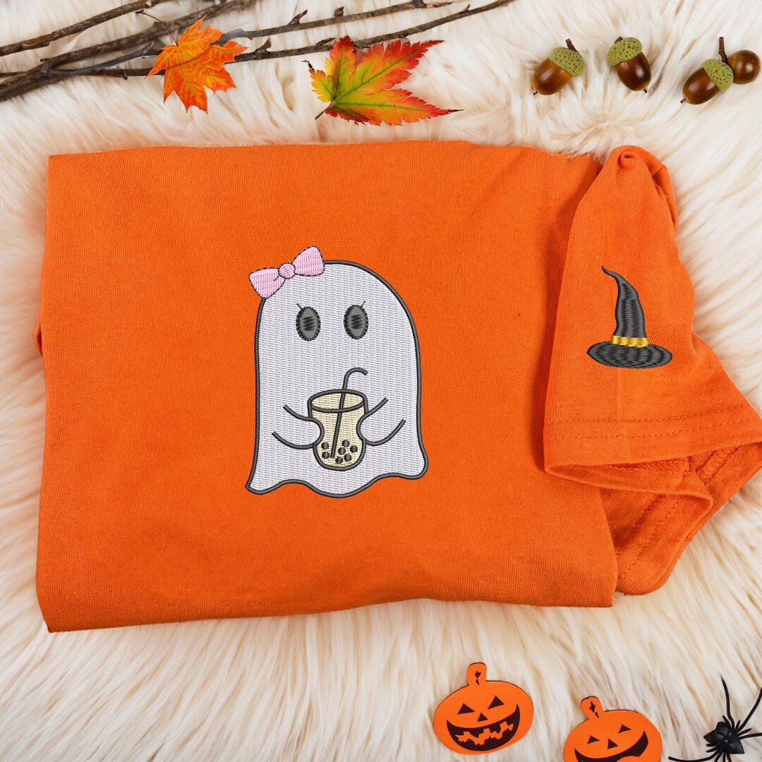 Cute Boba Ghost Bubble Tea Shirt, Adorable Ghost Boba, Halloween ...