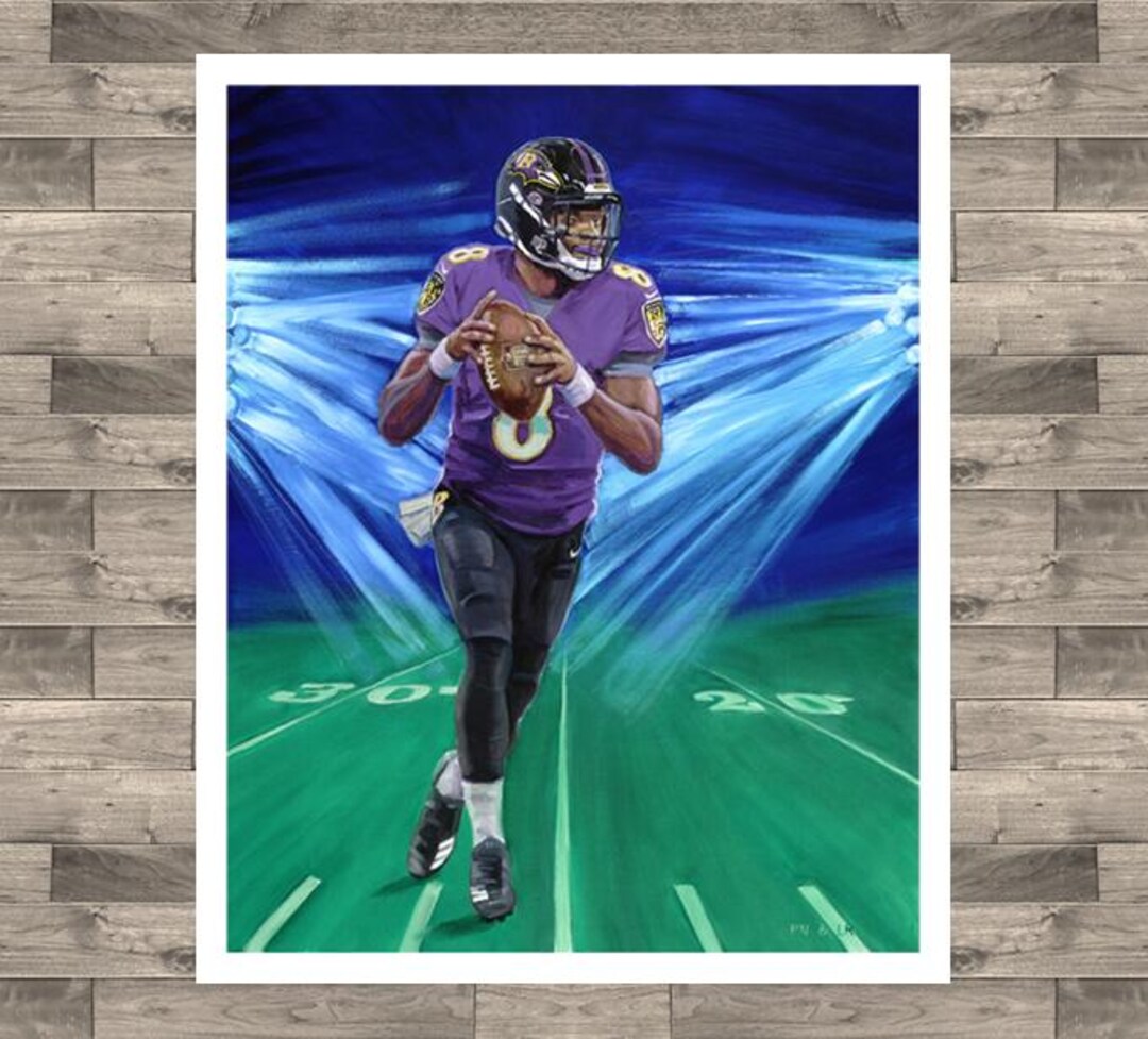 Lamar Jackson 'gunslinger' Original Oil Painting - Etsy