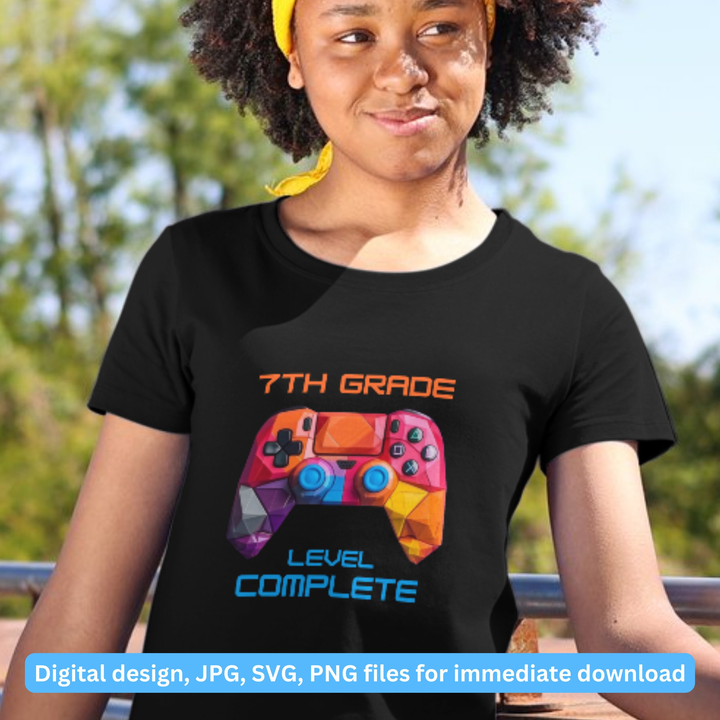 Seventh Grade Level Complete SVG, 7th Grade Graduation Video Game ...