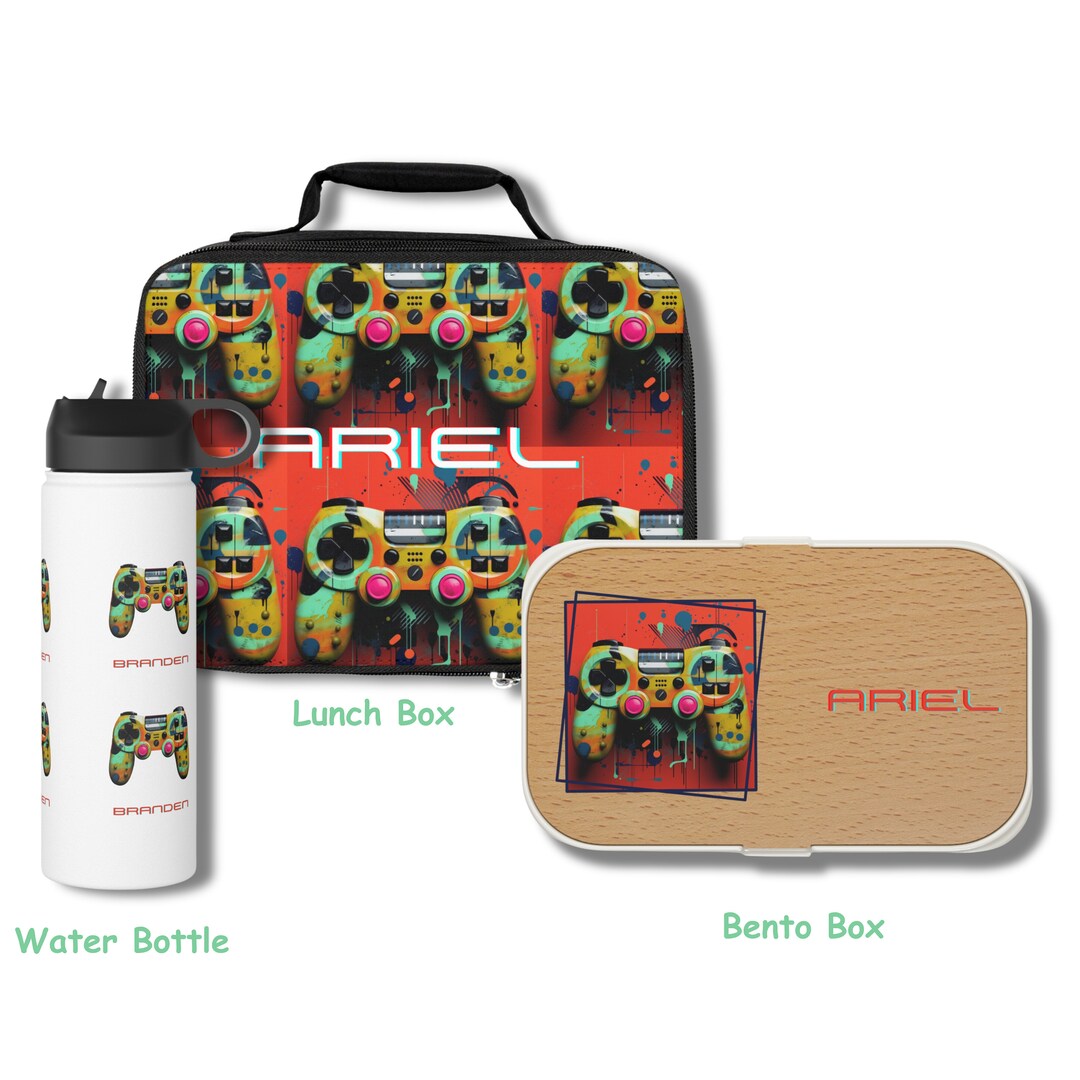 Personalized Pop-art Gaming Controller Lunch Box With Name, Stainless ...