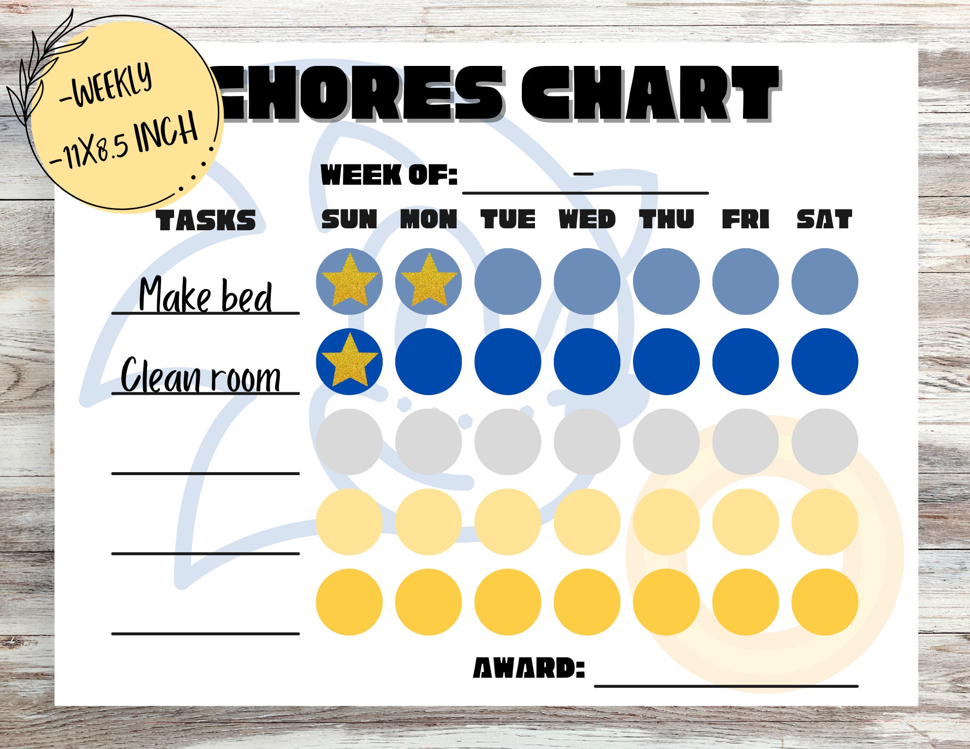 Chores Chart for Kids, Printable Chores Chart, Sonic Chores Chart ...