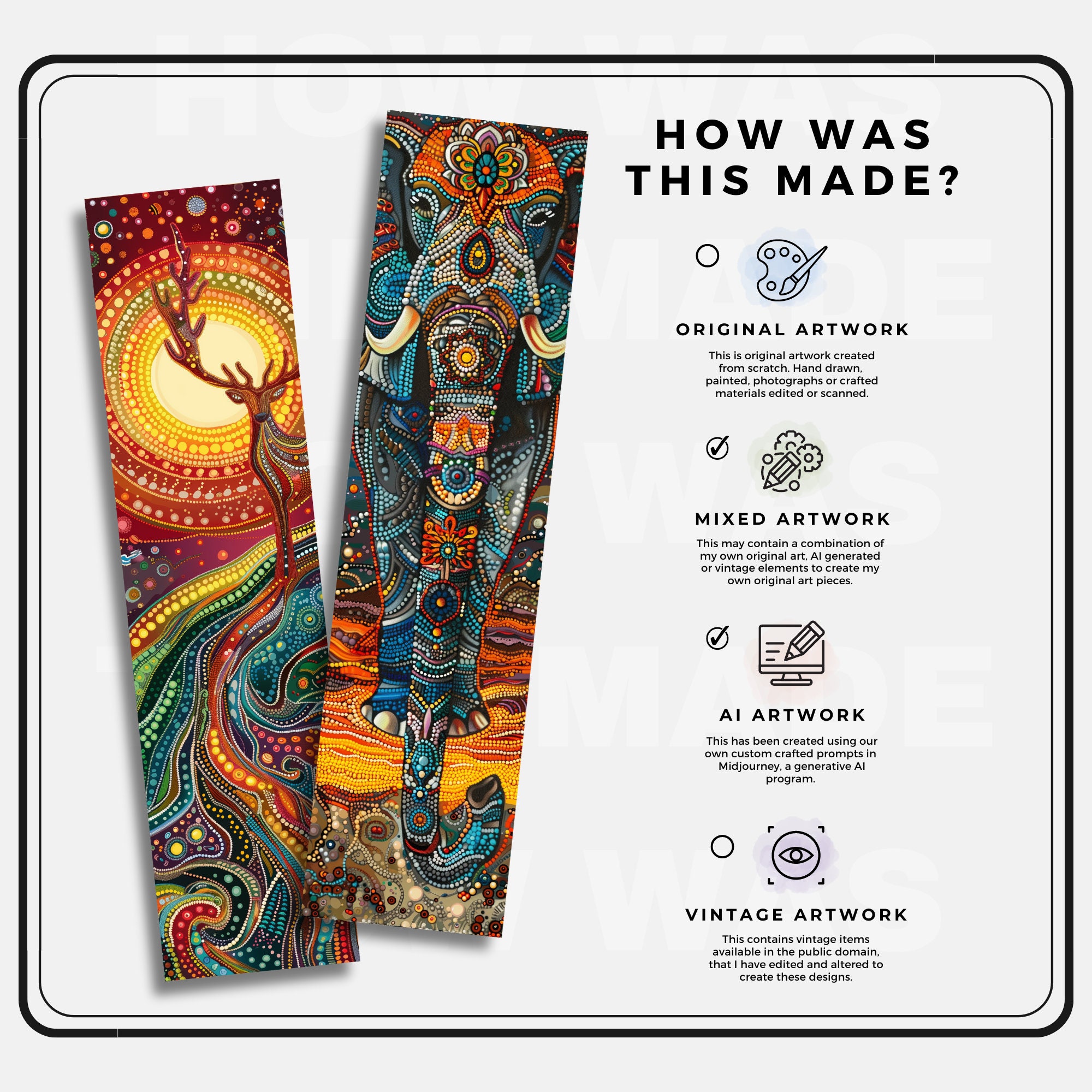 Animal Bookmark Prints, Beaded Designs, Print at Home, Digital Art ...