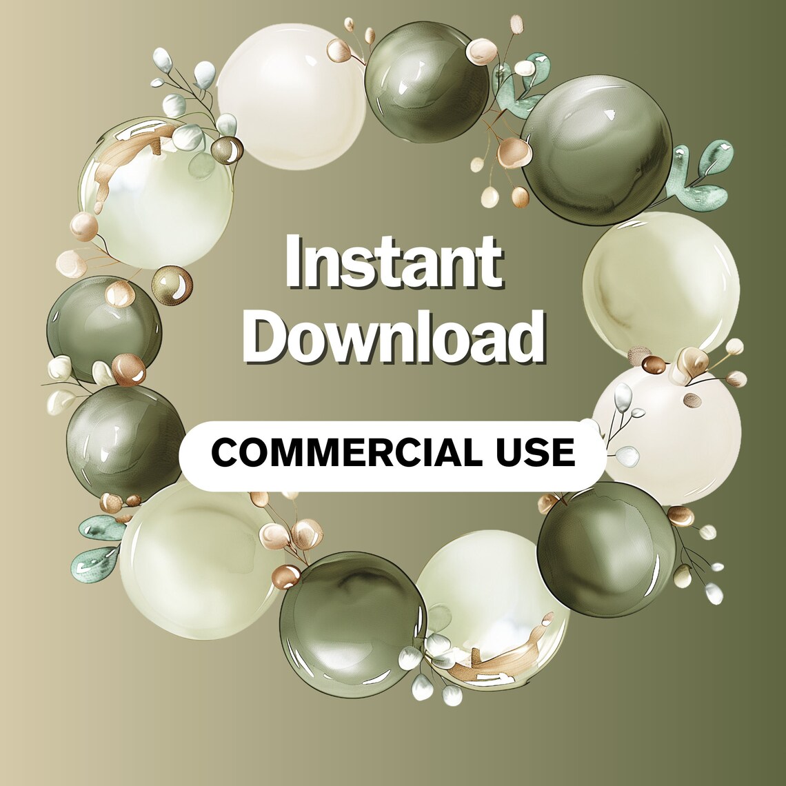 Neutral Balloons Watercolor Clipart | Balloons Png | Neutral Colours ...