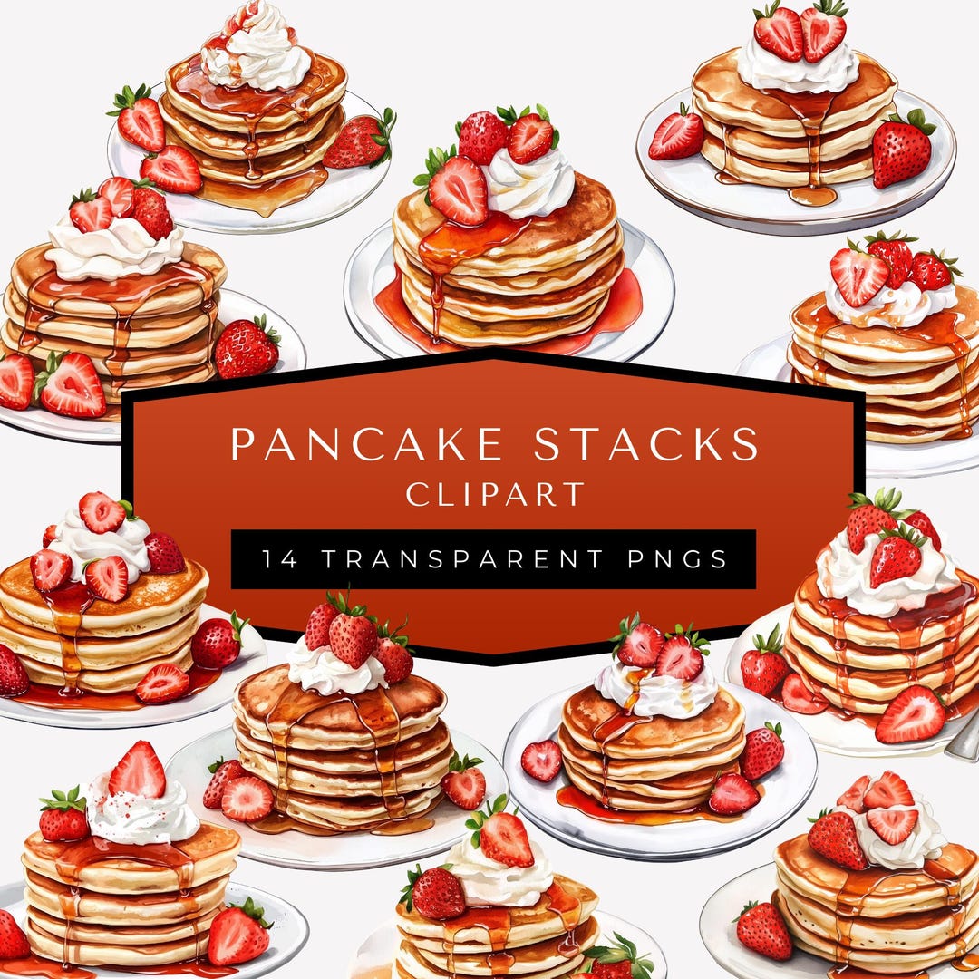 Watercolor Pancake Clipart Bundle, Digital Download, High Quality ...