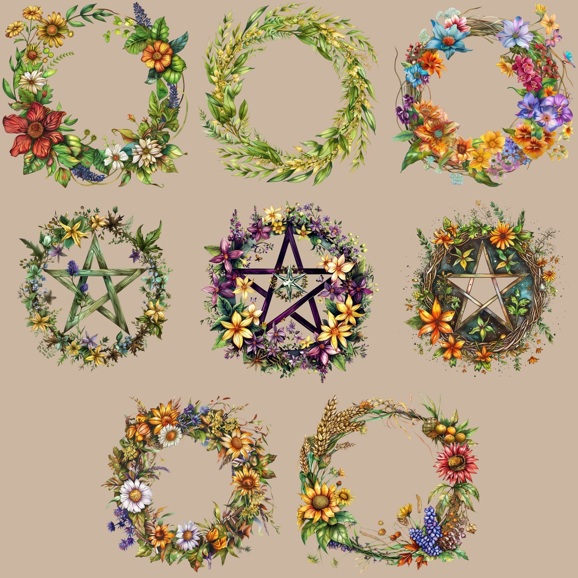 Litha Solstice Clipart, Midsummer, Summer, Wicca Wiccan Celtic Neopagan ...