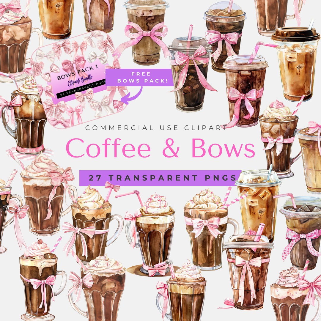Coffee Lover Png | Pink Bow | Coquette Mama Png | Coquette Iced Coffee ...