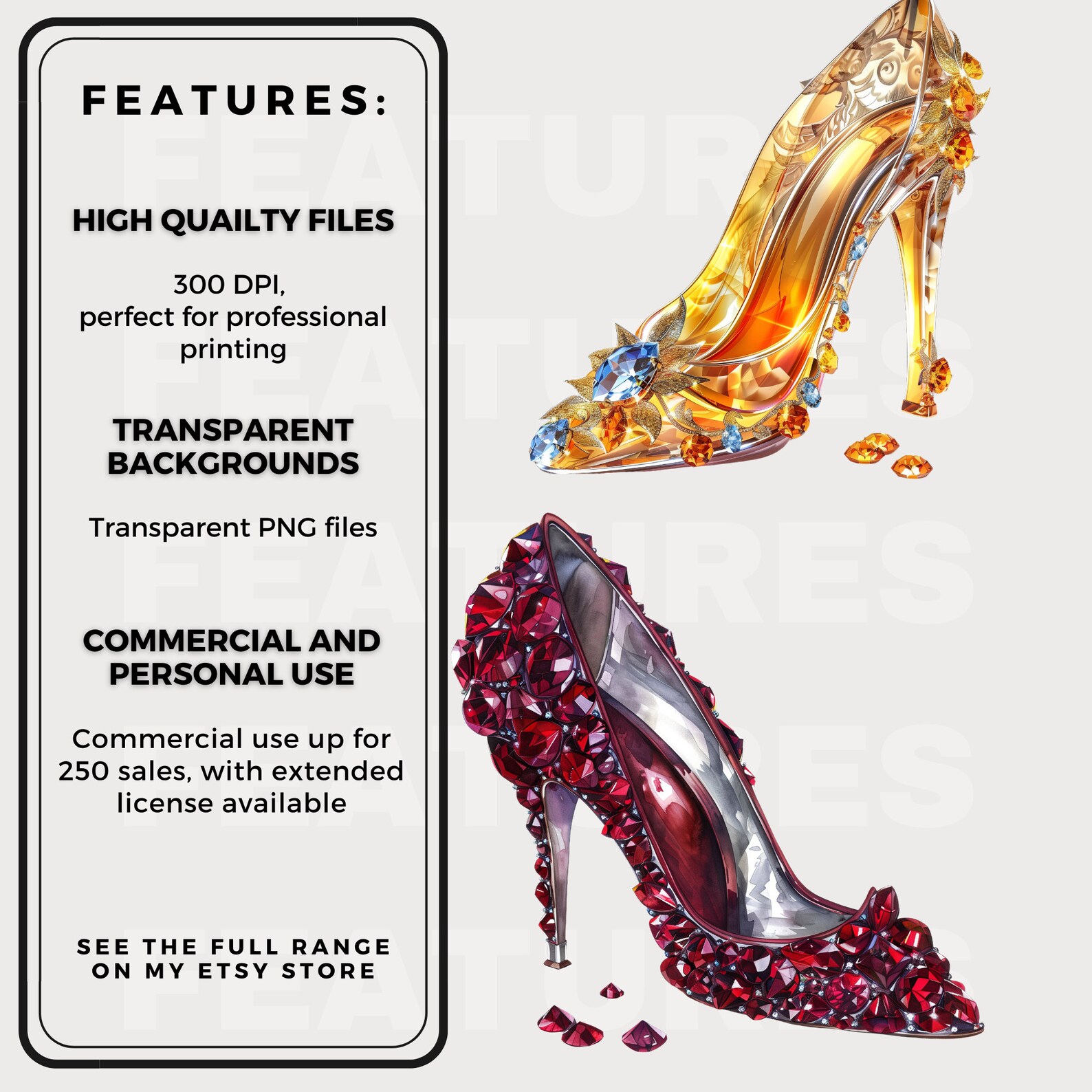 Fairytale Princess Shoes Clipart: Sparkly Slipper, Birthstone Crystal ...