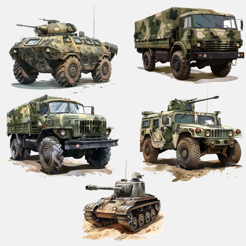 Military Vehicles Clipart, Military Png, Veteran Png, War Clipart, Camo ...