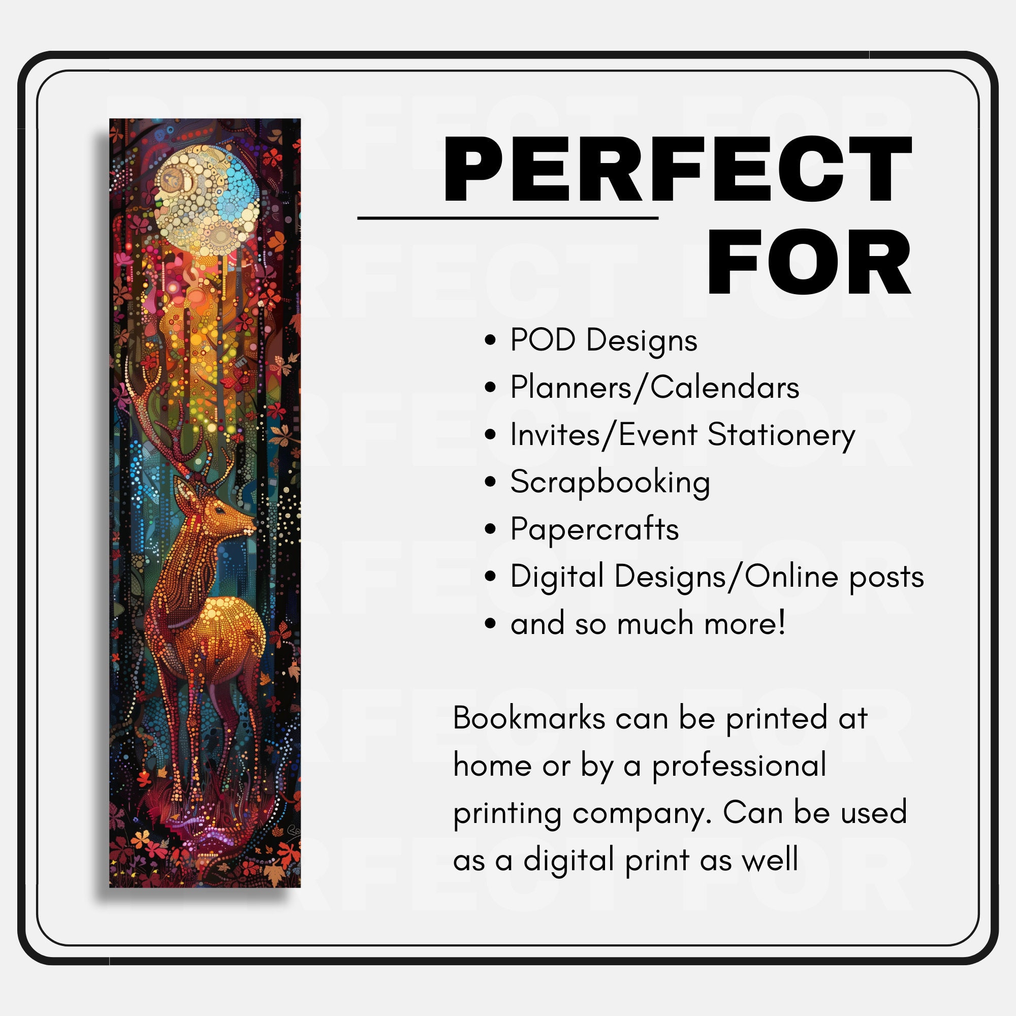 Animal Bookmark Prints, Beaded Designs, Print at Home, Digital Art ...