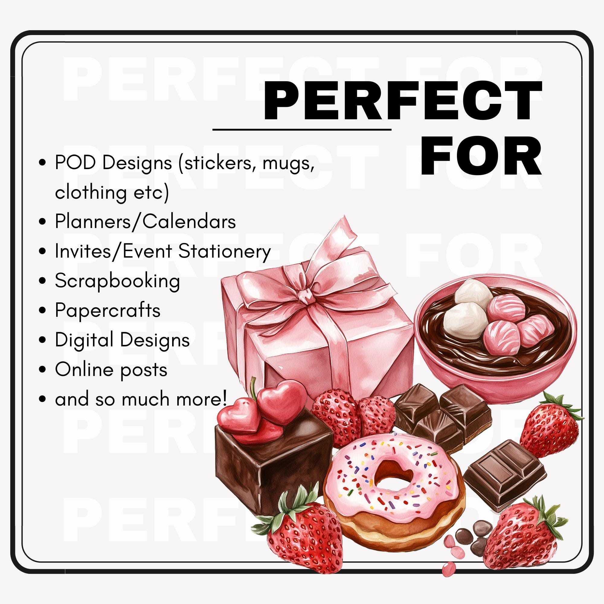 Valentines Day Dessert Platter Clipart, Sweet Treats Gifts, Chocolate ...