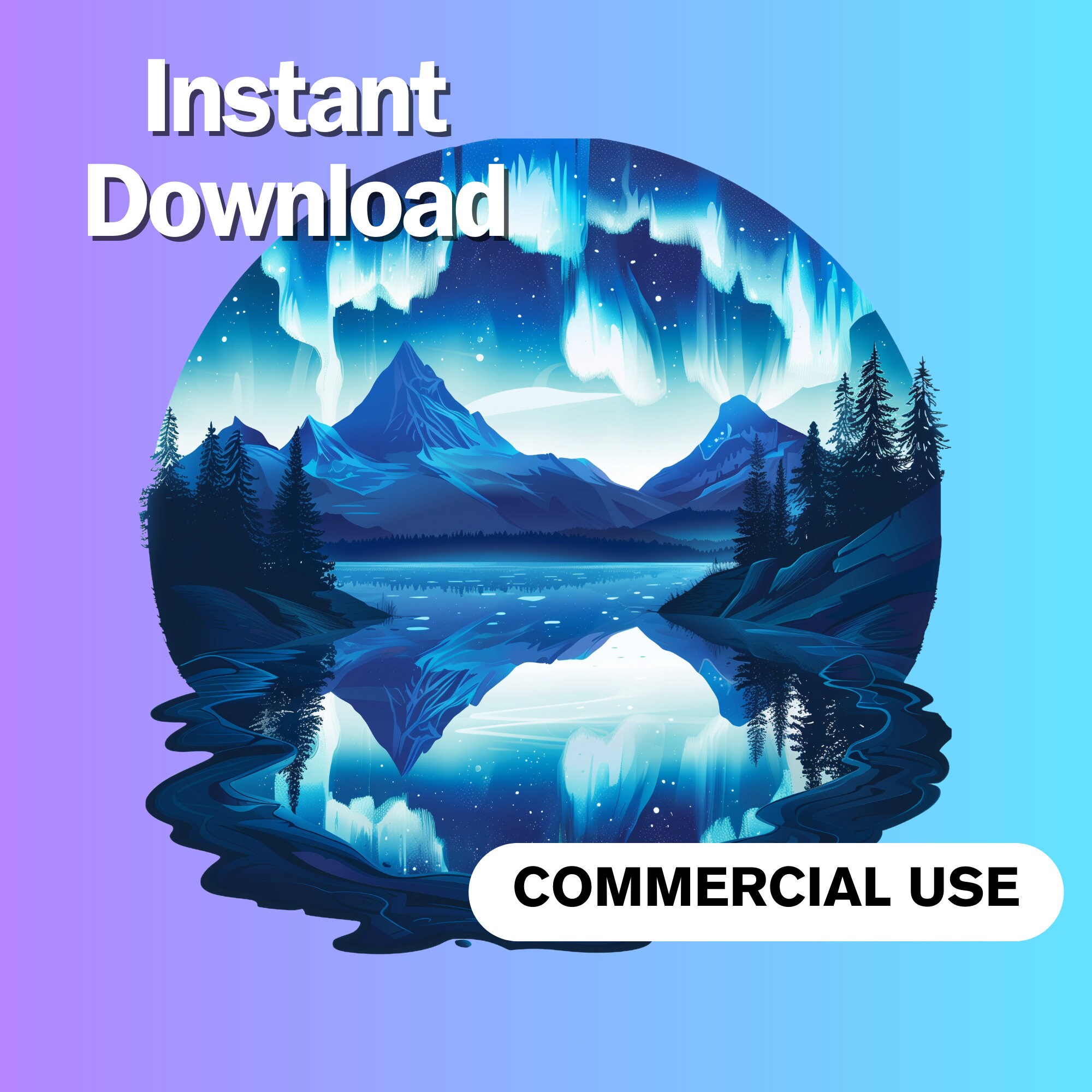 Northern Lights Clipart | Paper Craft | Northern Lights Png | Digital ...