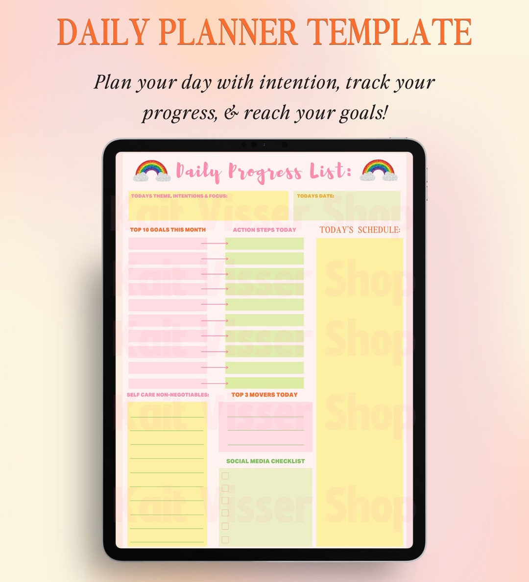 Daily Progress Planner Template Life, Business & Multi-passionate ...