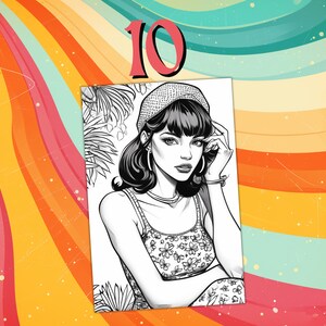 1960s Retro Coloring Pages/sheets, Kids/teens/adults Instant Download ...