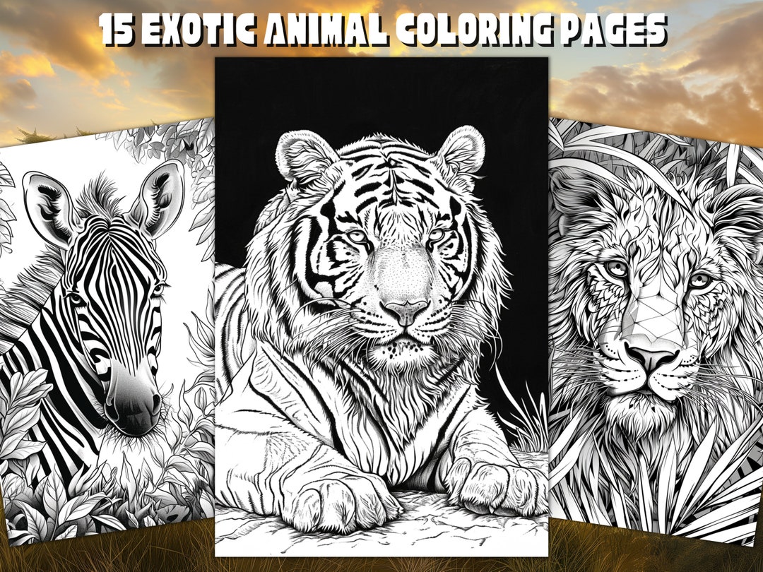 15 Exotic Animal Coloring Pages All Ages Coloring Sheet Book African ...