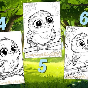10 Baby Bird Coloring Page Kids Book Children Coloring Sheets of Cute ...
