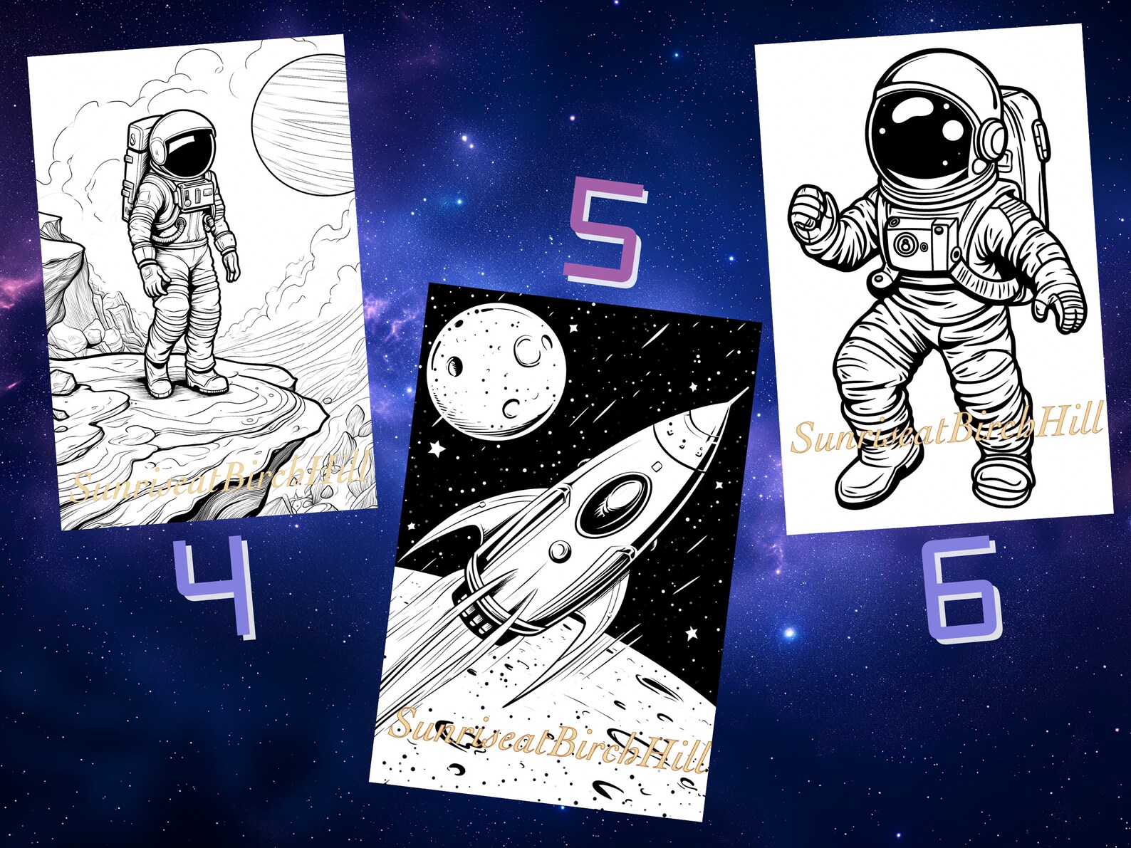 10 Space Explorer Coloring Pages Kids Coloring Book Adults Coloring ...