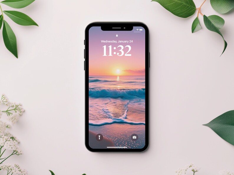 Beach Sunrise Phone Wallpapers Collection, Set of 5, Aesthetic ...