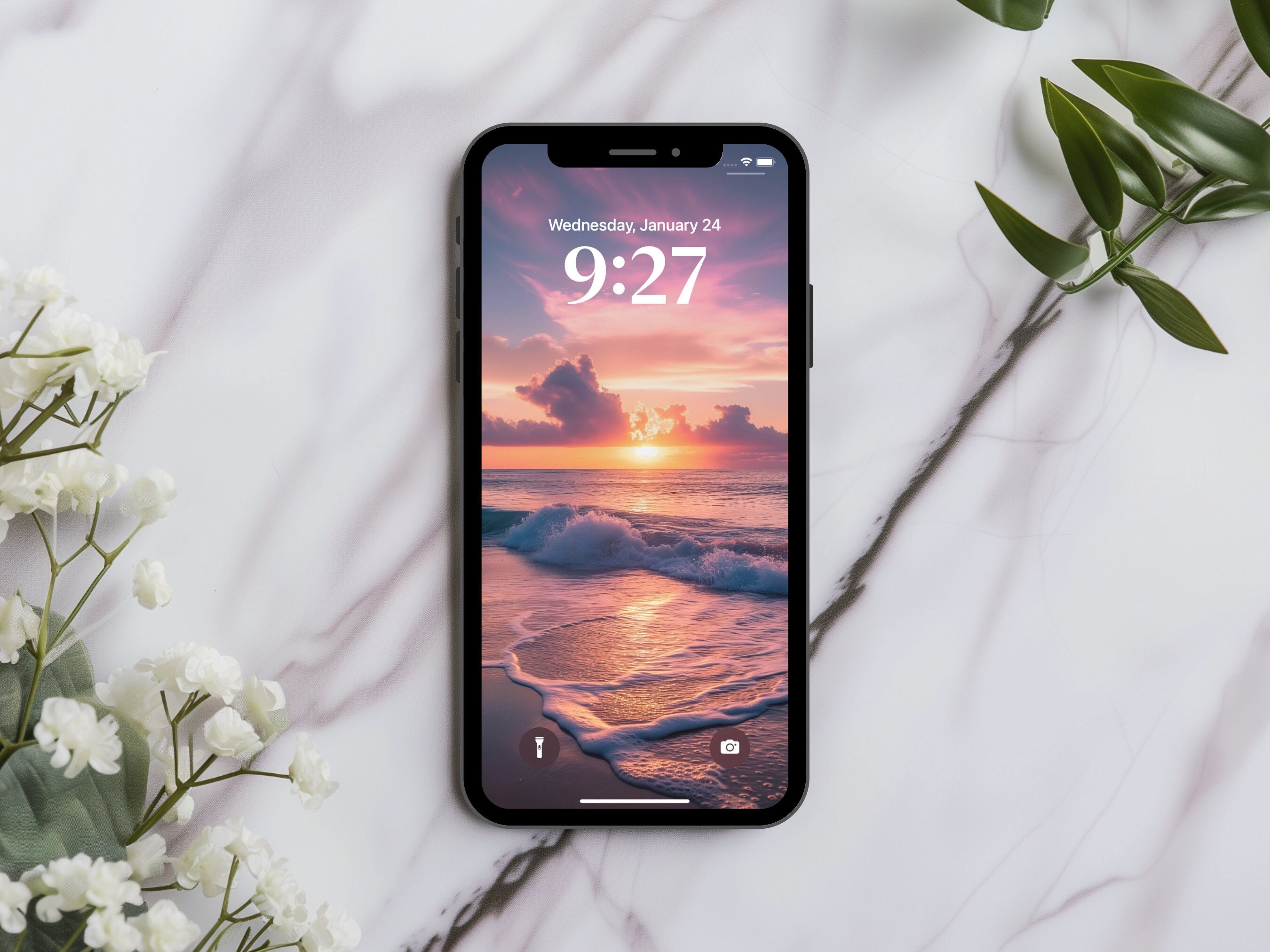 Beach Sunset Phone Wallpaper Instant Download PNG, Aesthetic, Beachcore ...