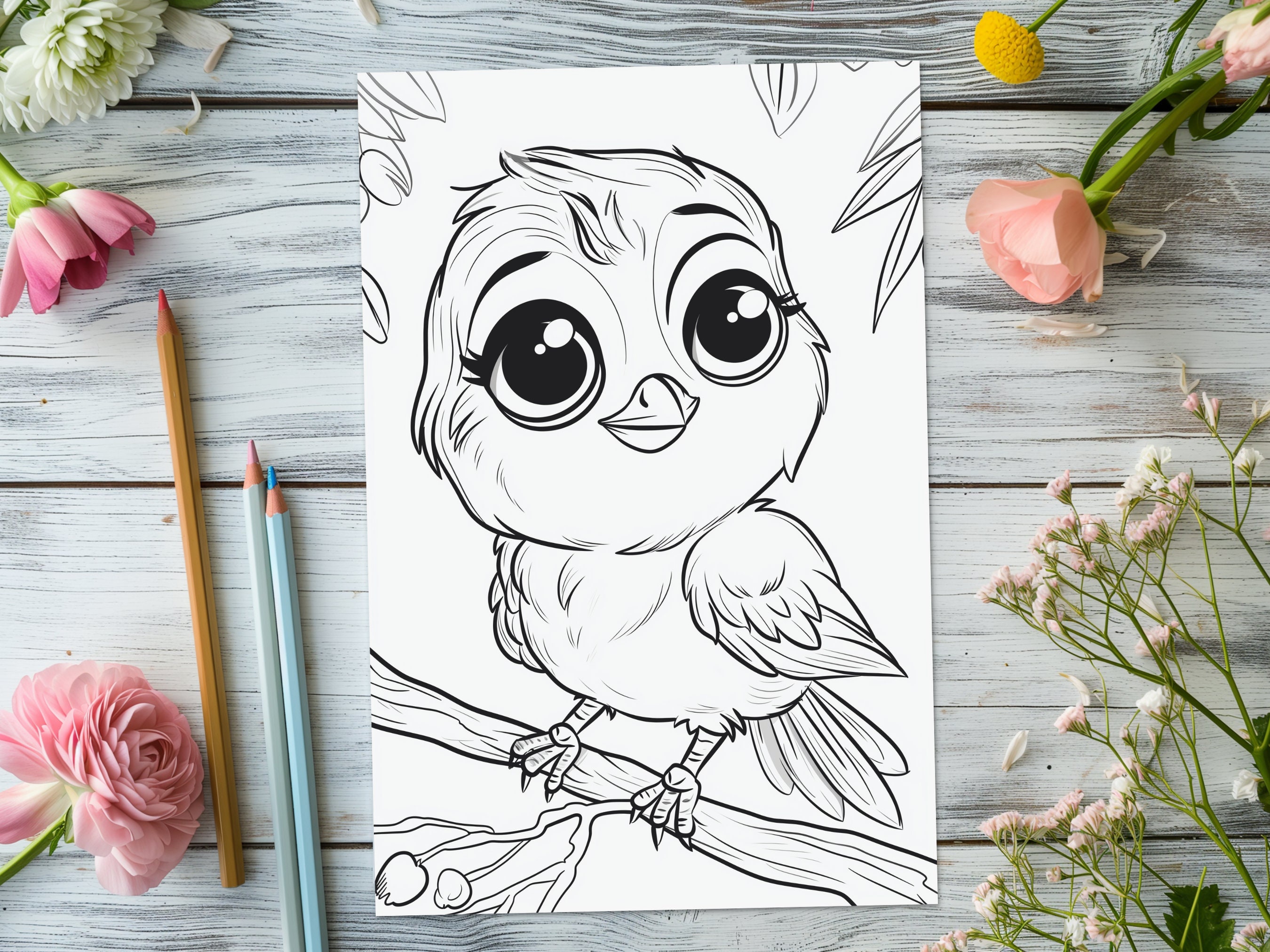 Baby Bird Coloring Page Kids Coloring Sheet of Cute Baby Bird for ...