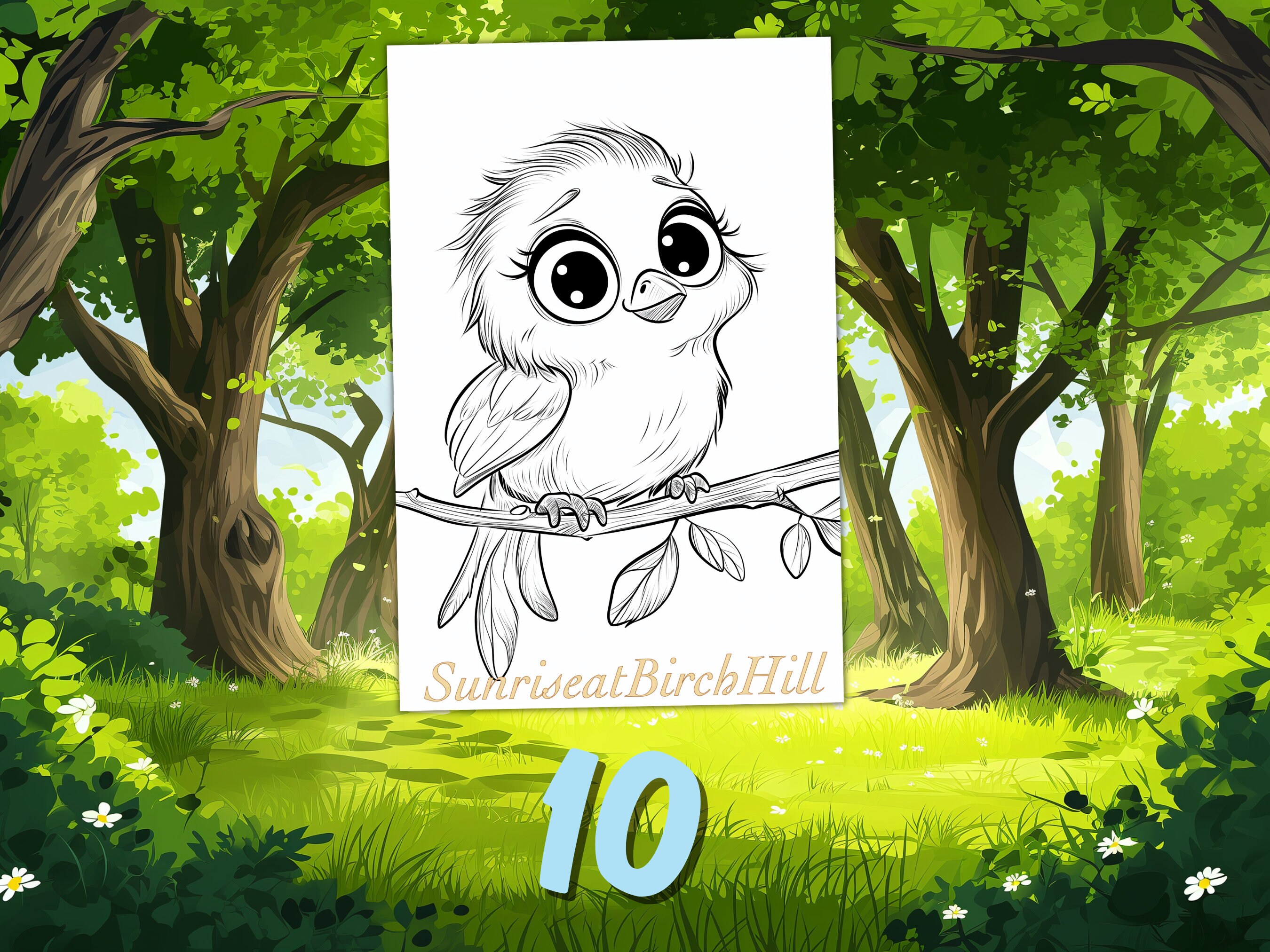 10 Baby Bird Coloring Page Kids Book Children Coloring Sheets of Cute ...