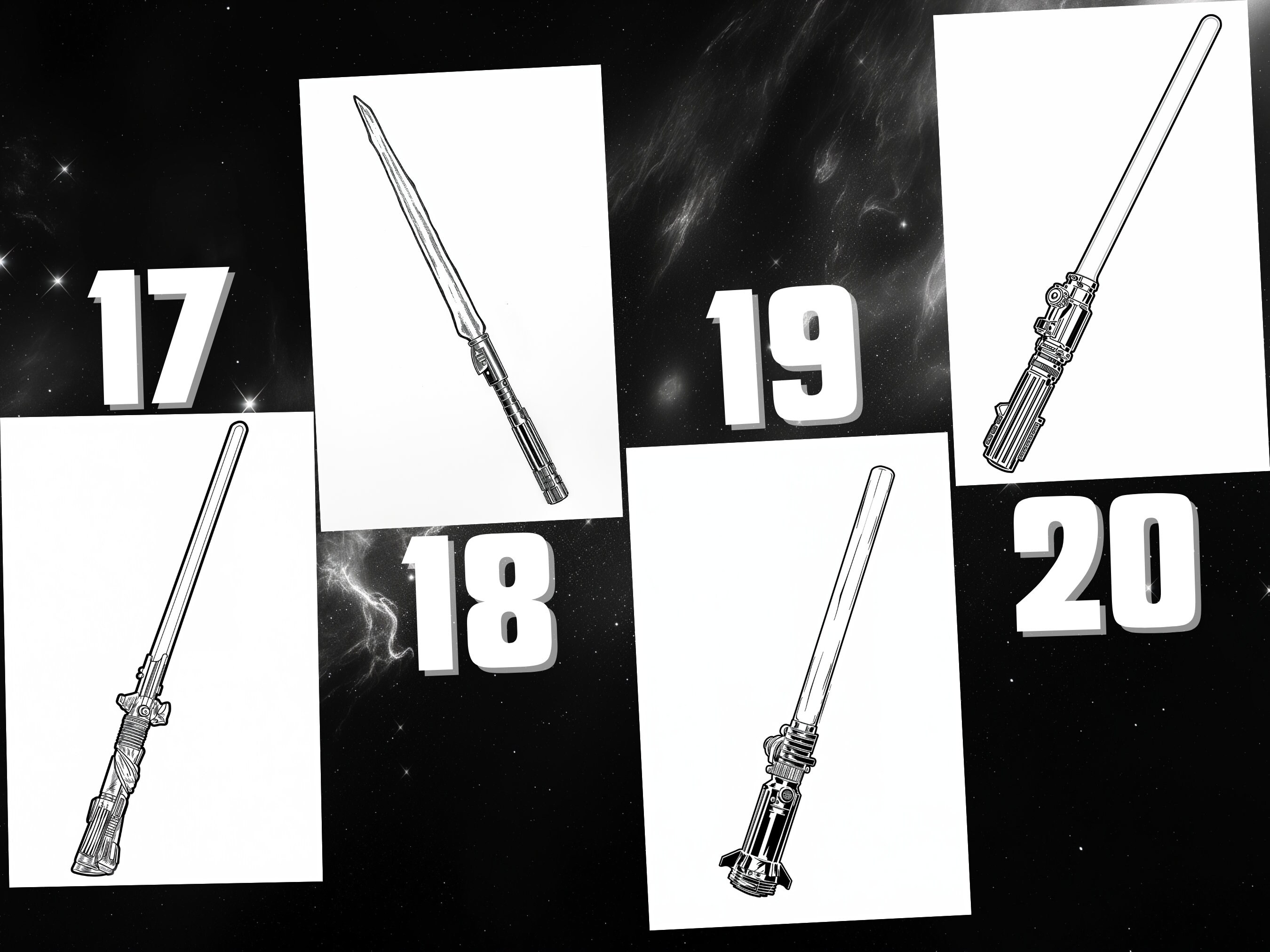 20 Saber Coloring Pages Kids Coloring Sheet Book Laser Sword for All ...