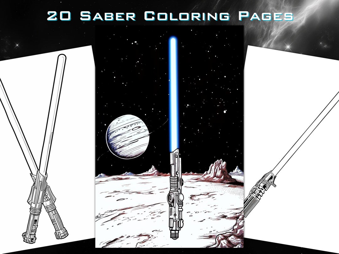 20 Saber Coloring Pages Kids Coloring Sheet Book Laser Sword for All ...