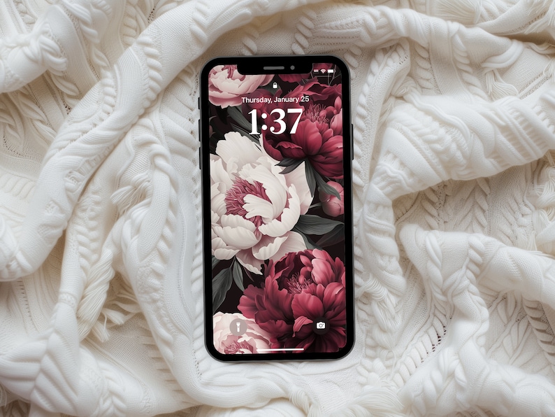 Peonies Phone Wallpaper Collection, Set of 3, Instant Download, Pink ...
