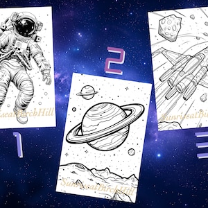 10 Space Explorer Coloring Pages Kids Coloring Book Adults Coloring ...